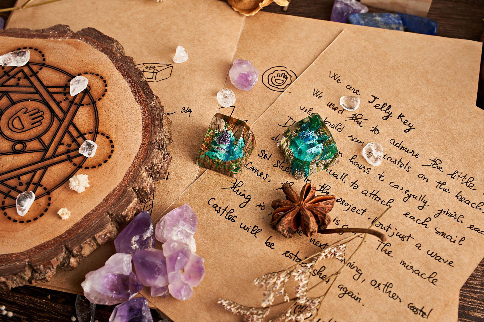 Dragons of Eden: the Descendants artisan keycaps - Jelly Key
